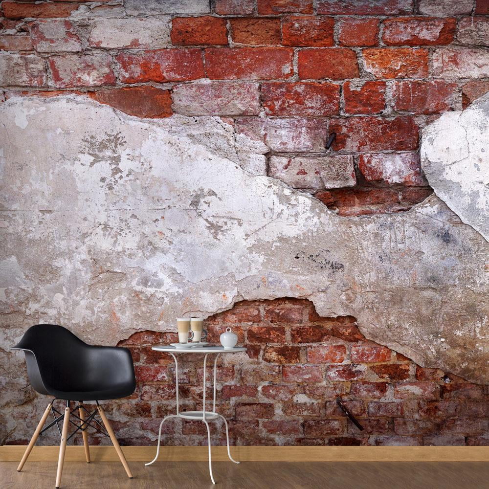 Tiptophomedecor Peel and Stick Wallpaper Wall Mural - Old Plaster Brick ...