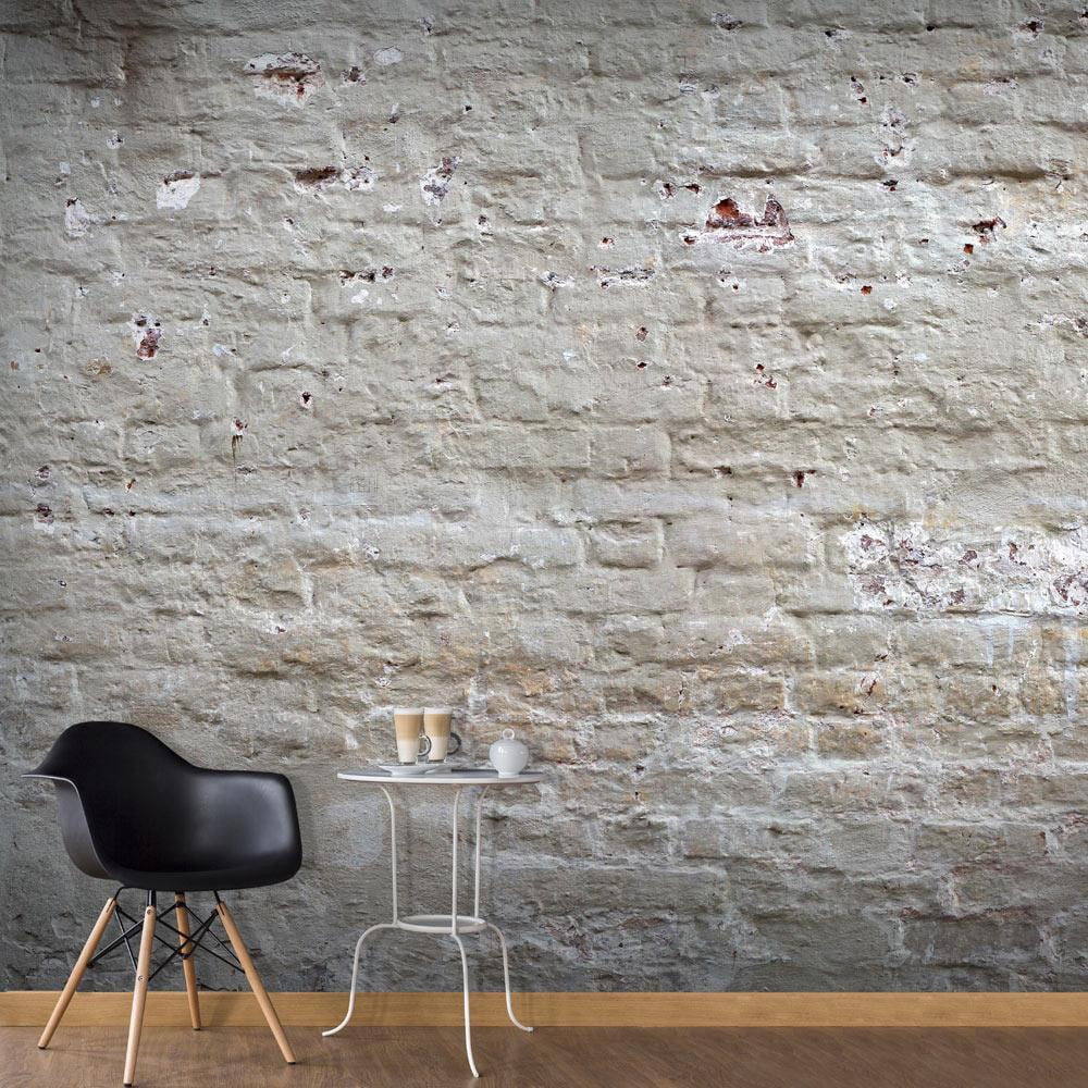 Tiptophomedecor Peel and Stick Wallpaper Wall Mural - Old White Brick ...