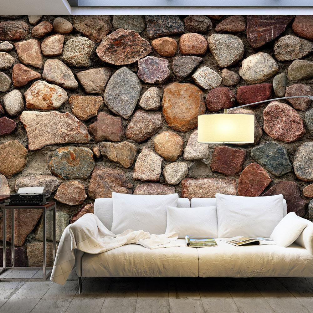 Tiptophomedecor Peel and Stick Wallpaper Wall Mural - Stacked Stones ...