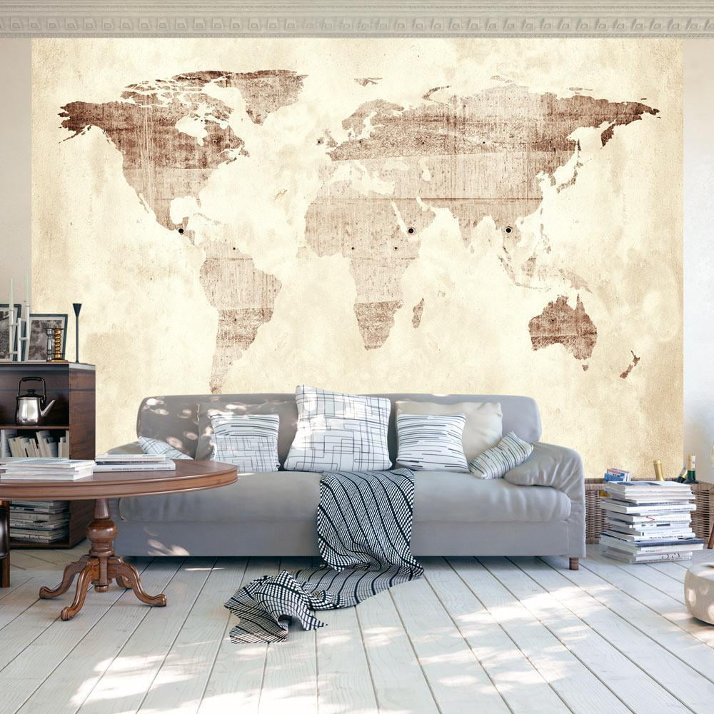 Tiptophomedecor Peel and Stick World Map Wallpaper Wall Mural - World ...