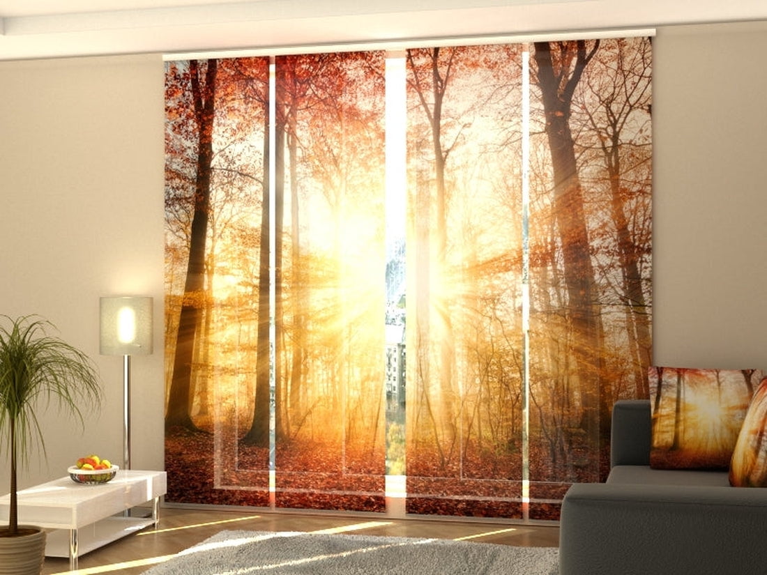 Tiptophomedecor Set of 4 Panel Blinds Beautiful Autumn Sunlight in a ...