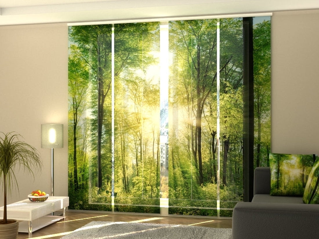 Tiptophomedecor Set of 4 Panel Blinds Sun Rays Between Trees - Walmart.com