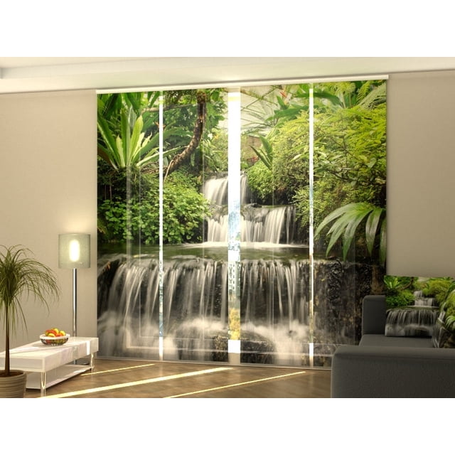 Tiptophomedecor Set of 4 Panel Blinds Waterfall Jungle - Walmart.com