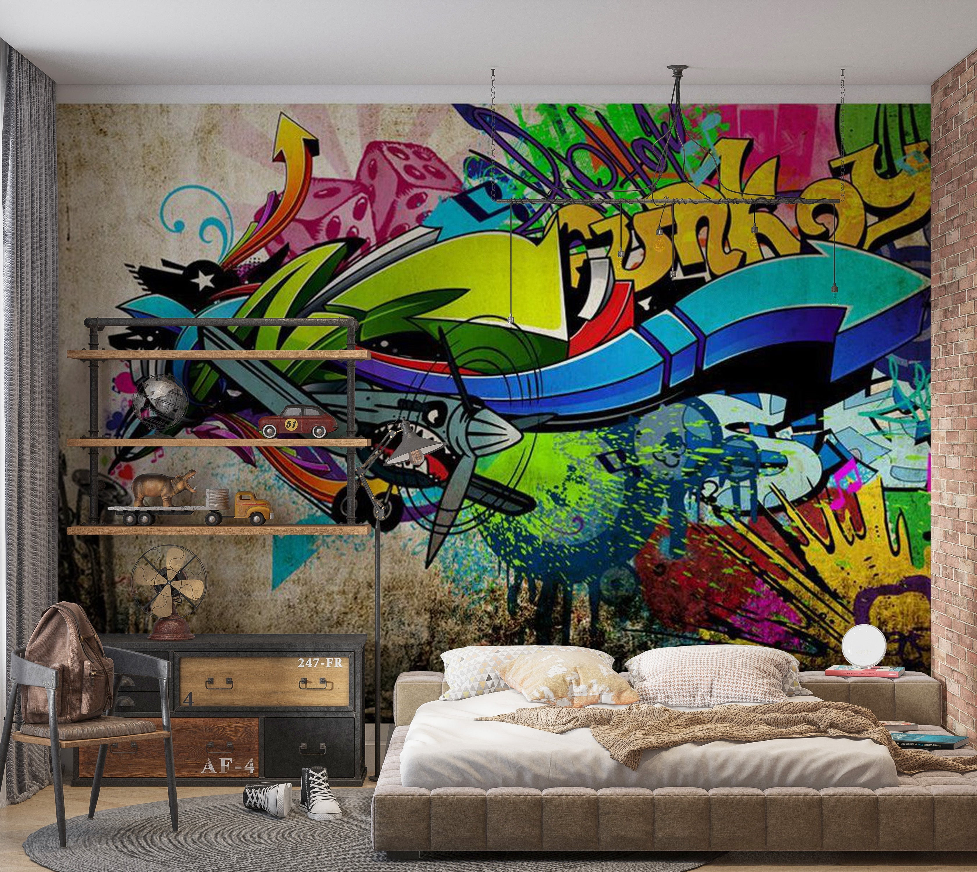 Tiptophomedecor Street Art Wallpaper Wall Mural - Funky - Graffiti ...