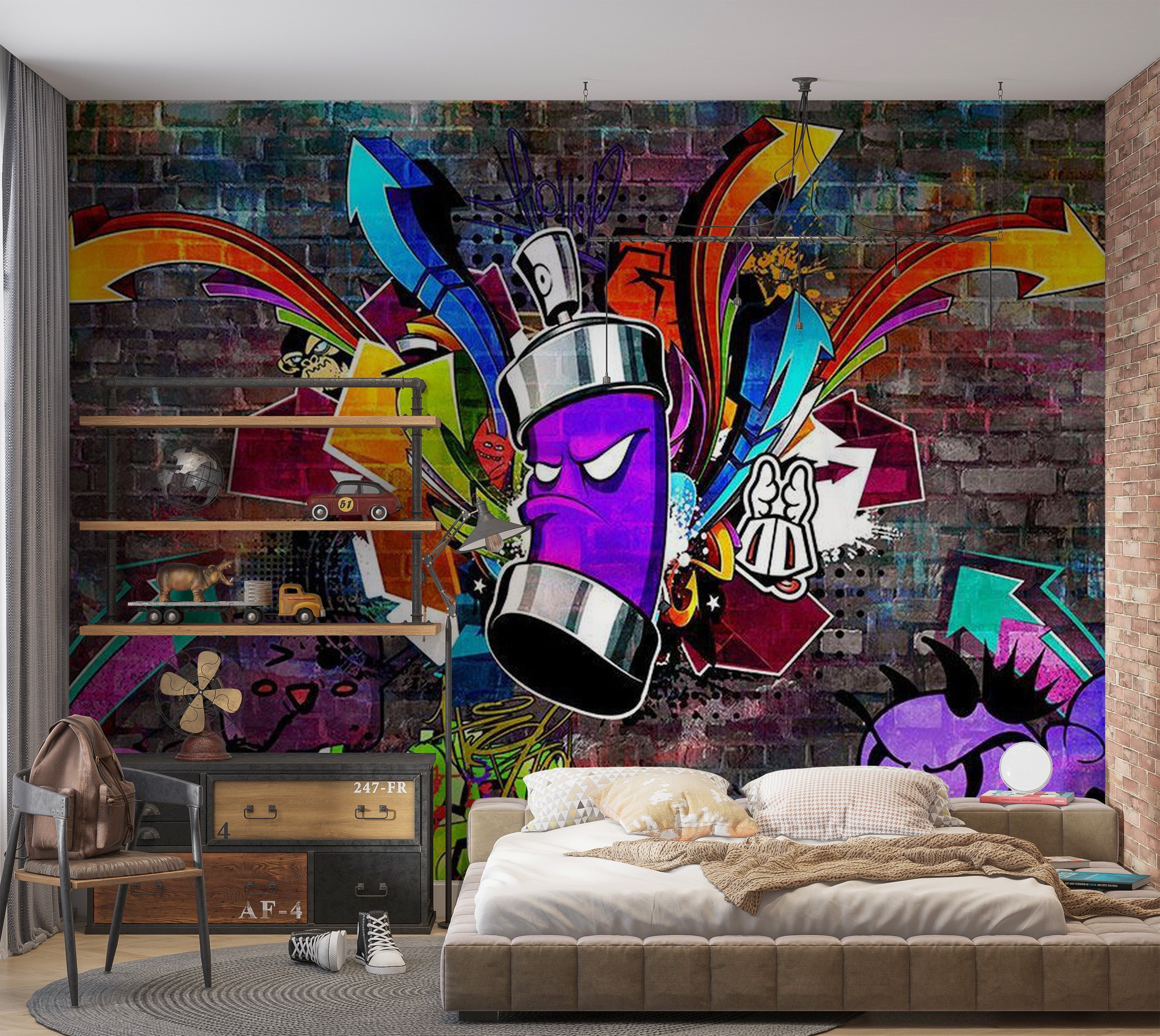 Tiptophomedecor Street Art Wallpaper Wall Mural - Graffiti Colourful ...