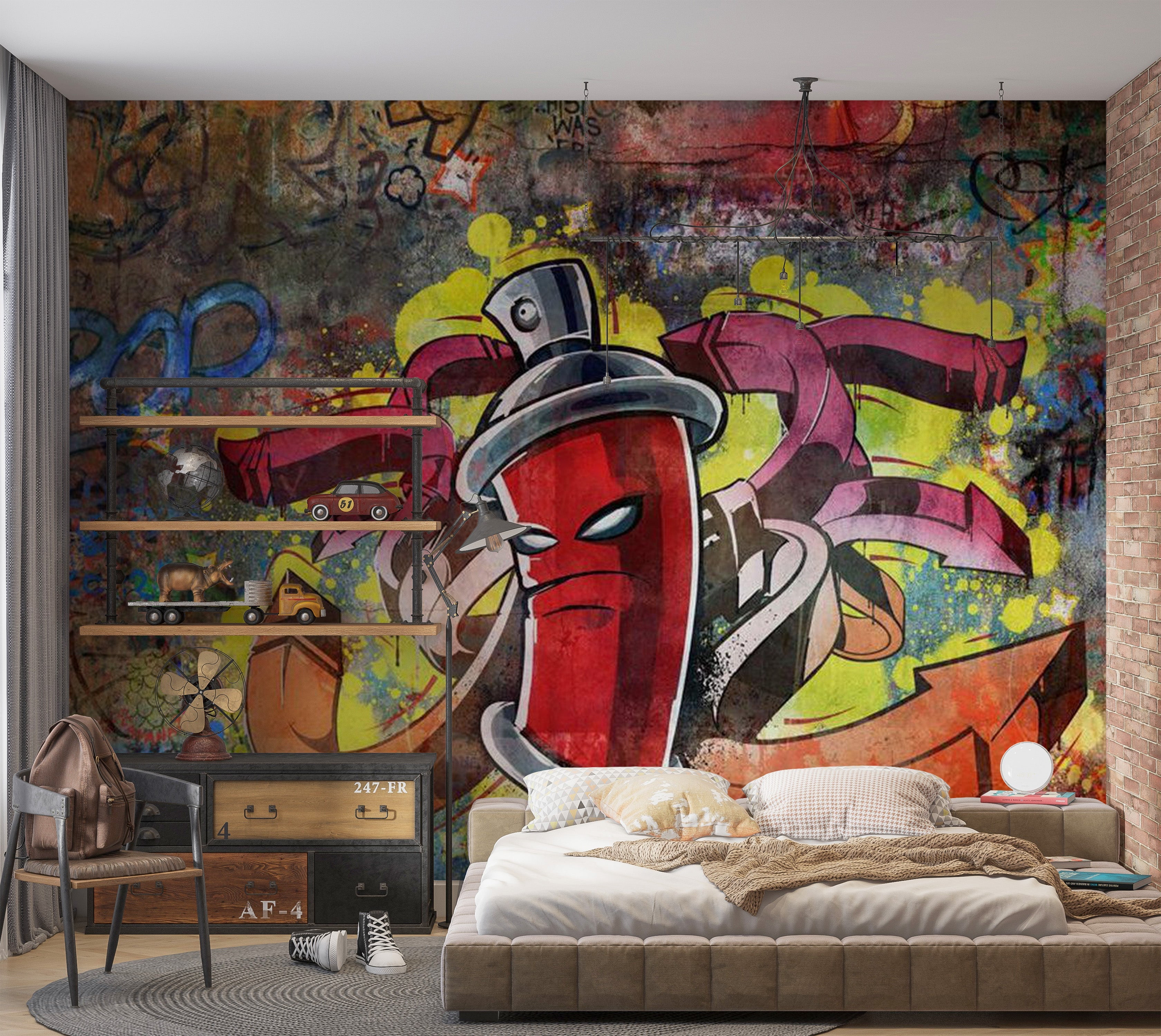 Tiptophomedecor Street Art Wallpaper Wall Mural - Graffiti Monster ...