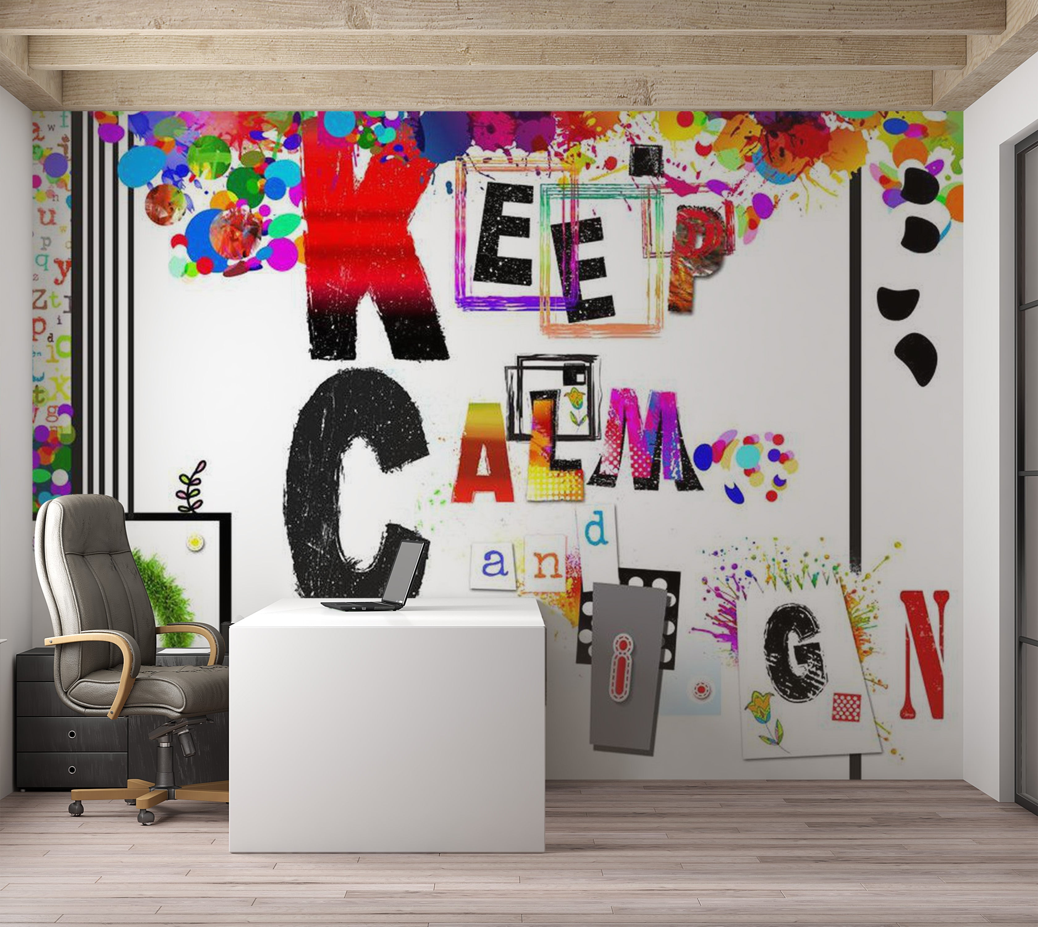 Tiptophomedecor Street Art Wallpaper Wall Mural - Keep Calm And Design ...