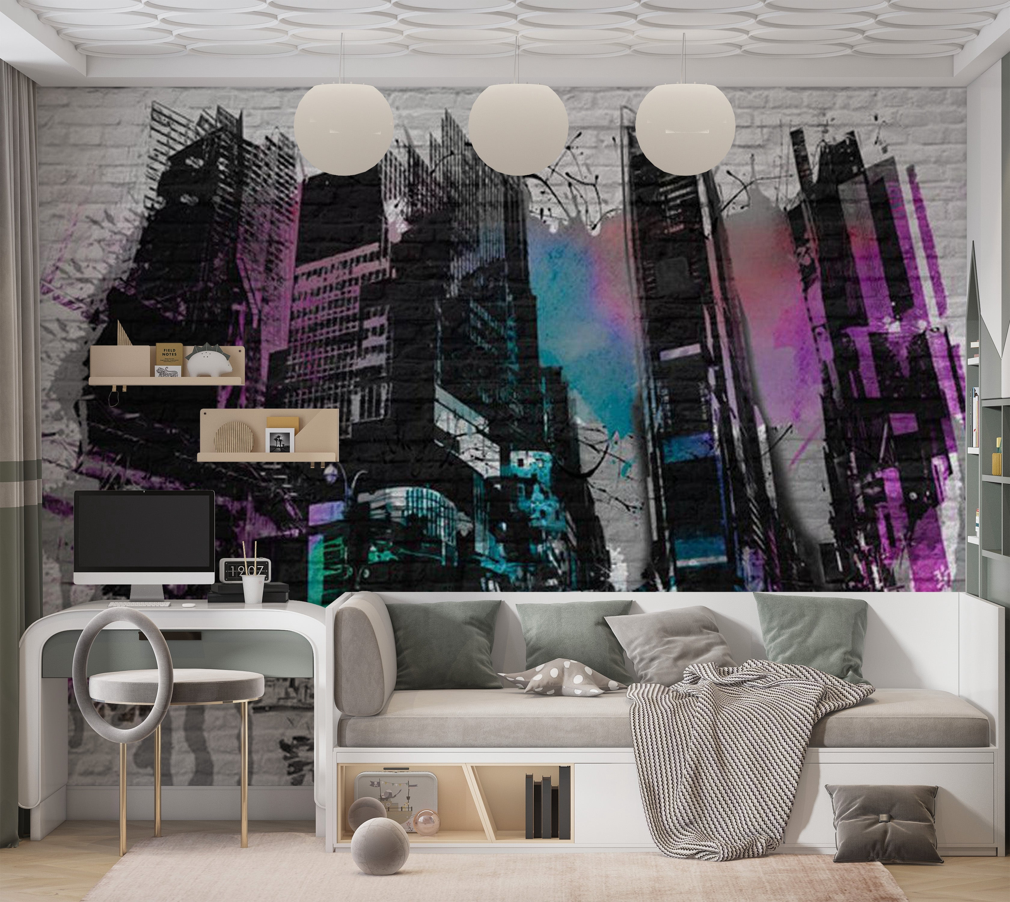 Tiptophomedecor Street Art Wallpaper Wall Mural - Outside The City ...