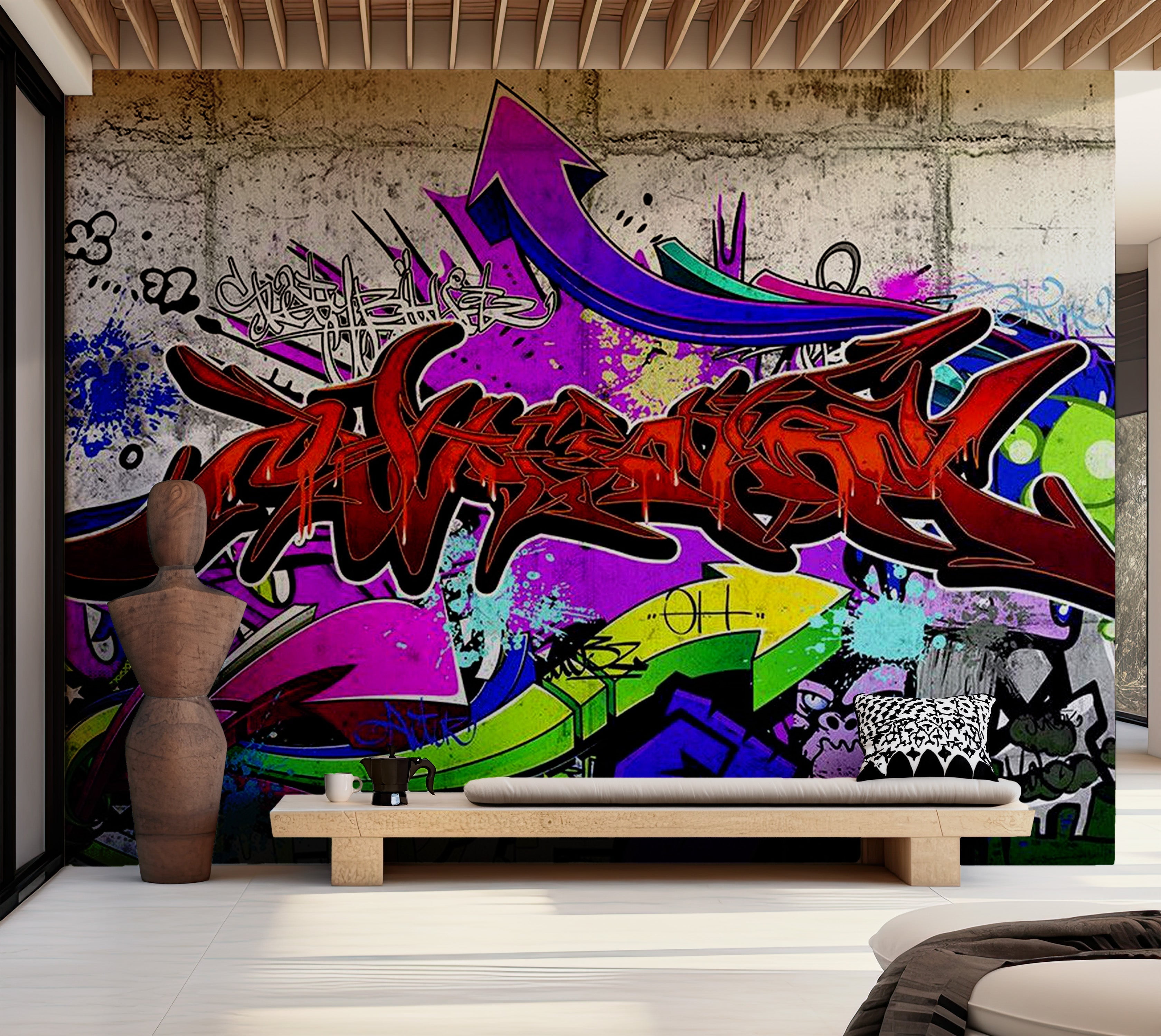 Tiptophomedecor Street Art Wallpaper Wall Mural - Urban Style - Walmart.com