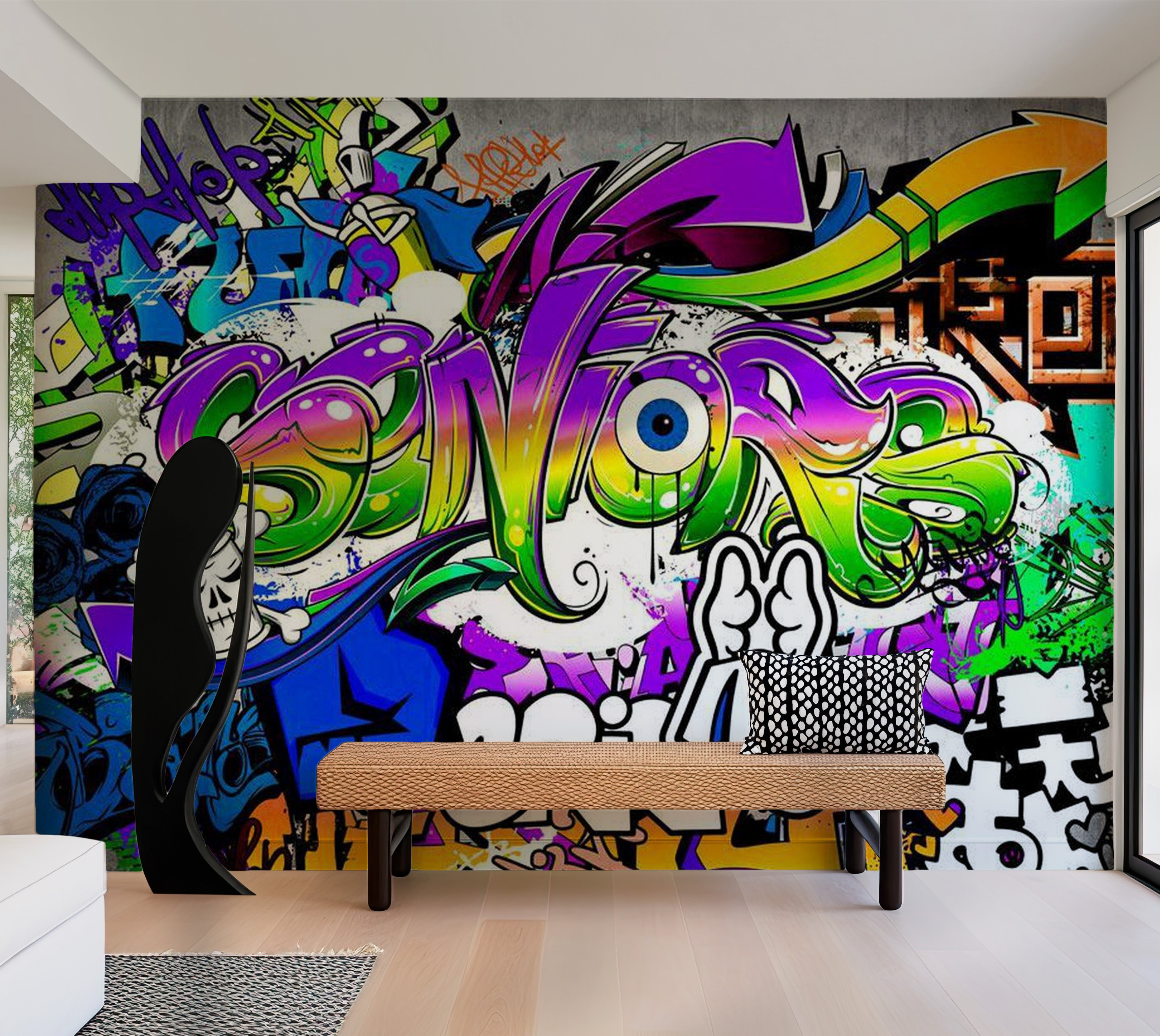 Tiptophomedecor Street Art Wallpaper Wall Mural - Words Of City ...