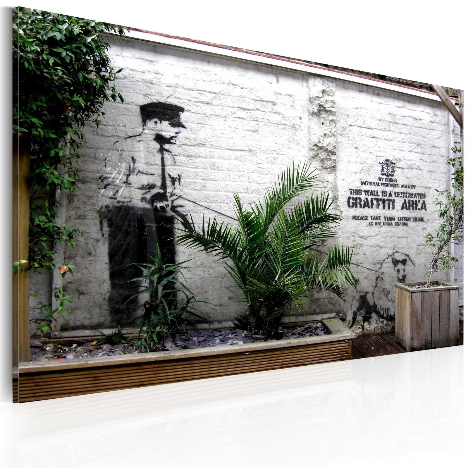 Tiptophomedecor Stretched Canvas Street Art - Banksy: Graffiti Area ...