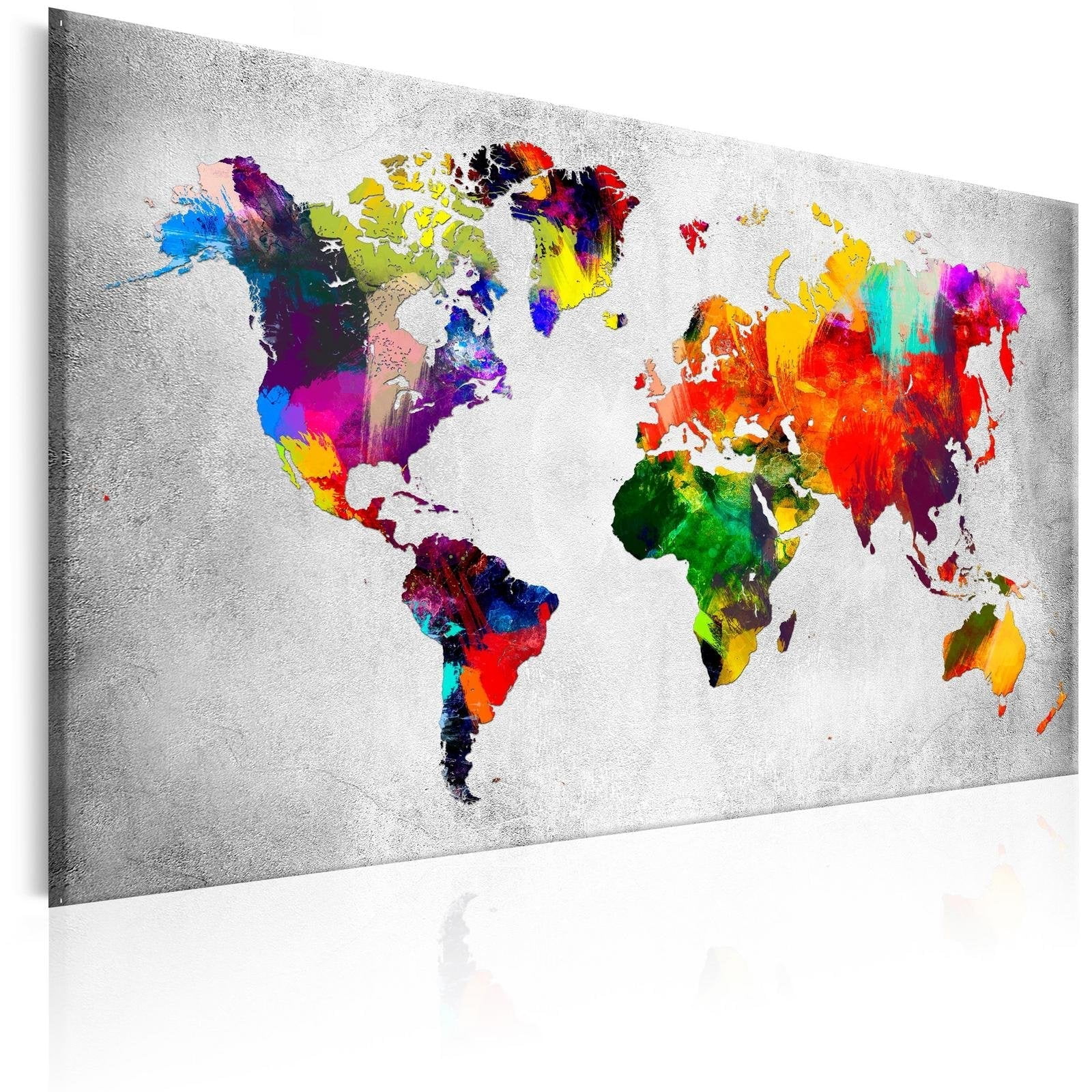 Tiptophomedecor Stretched Canvas World Map Art - Coloured Revolution ...