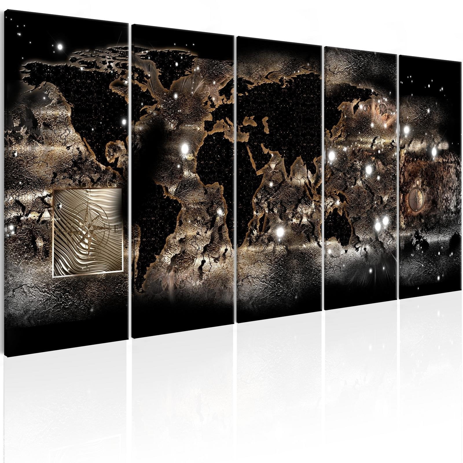 Tiptophomedecor Stretched Canvas World Map Art - Earth Glow - Stretched ...