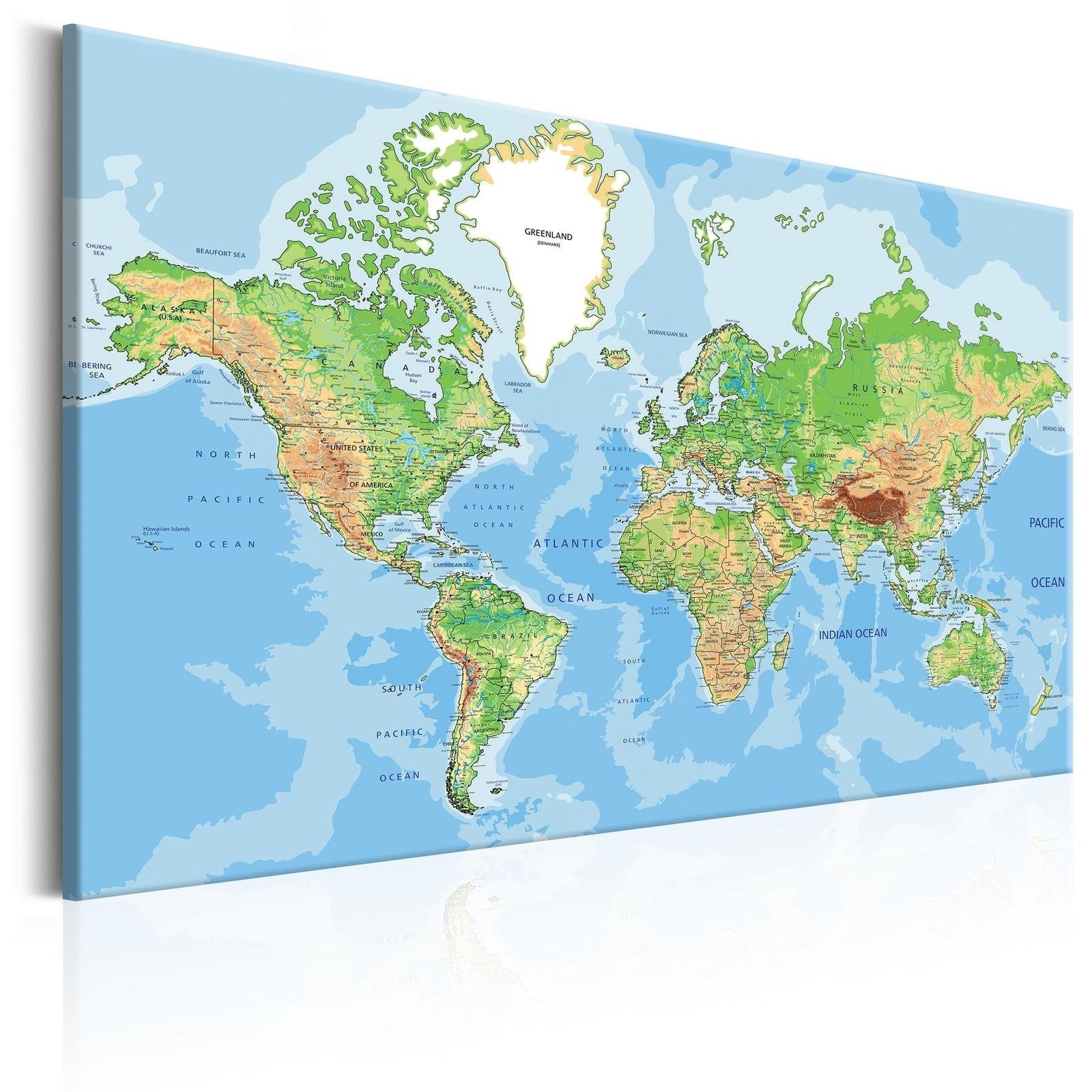 Tiptophomedecor Stretched Canvas World Map Art - Explore The World ...