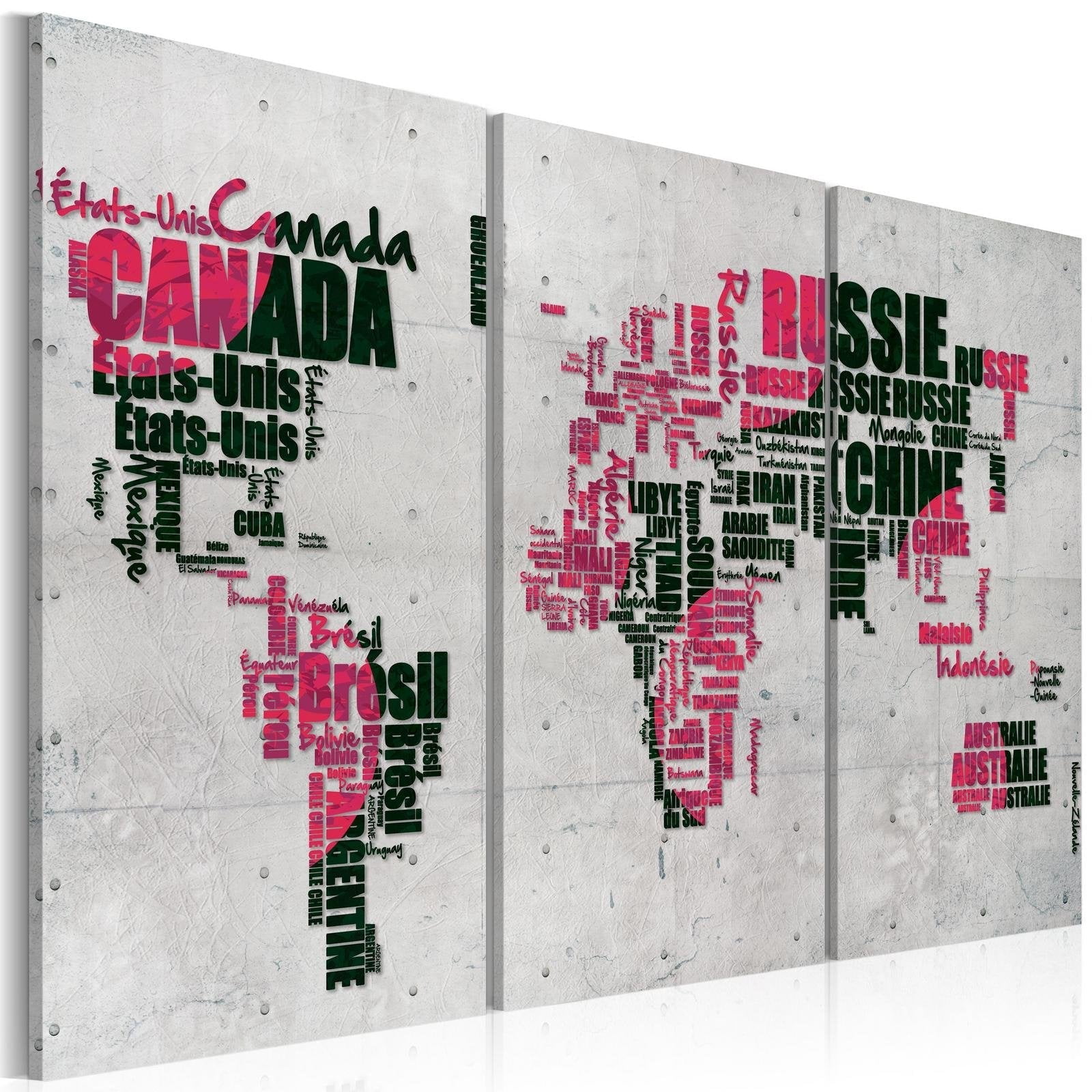 Tiptophomedecor Stretched Canvas World Map Art - Map Of The World ...