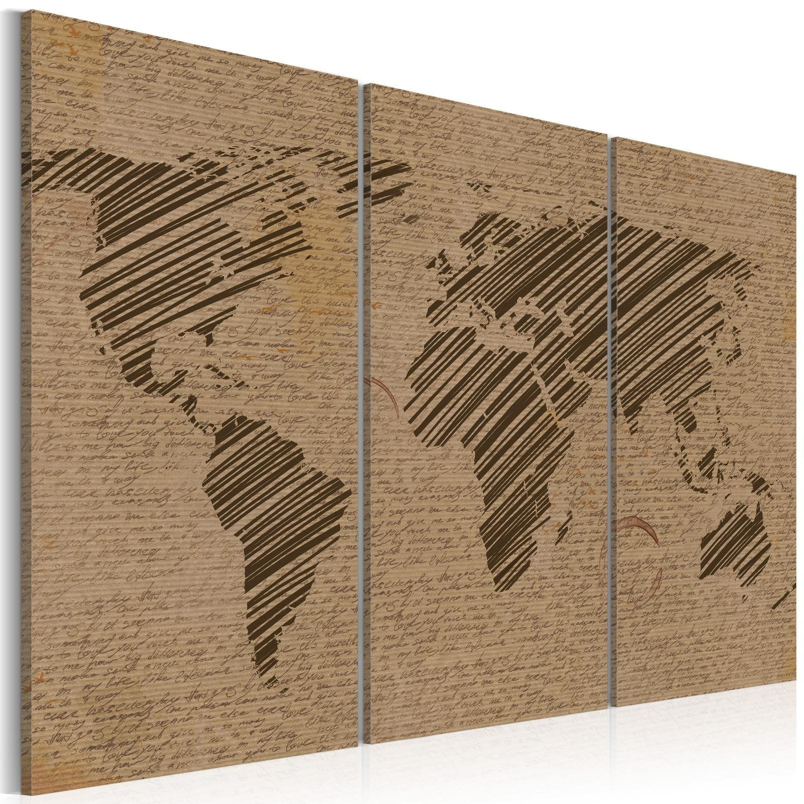 Tiptophomedecor Stretched Canvas World Map Art - Notes From The World 3 ...