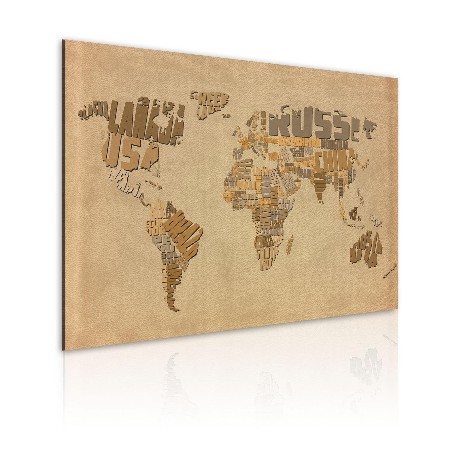Tiptophomedecor Stretched Canvas World Map Art - Old Map Of The World ...