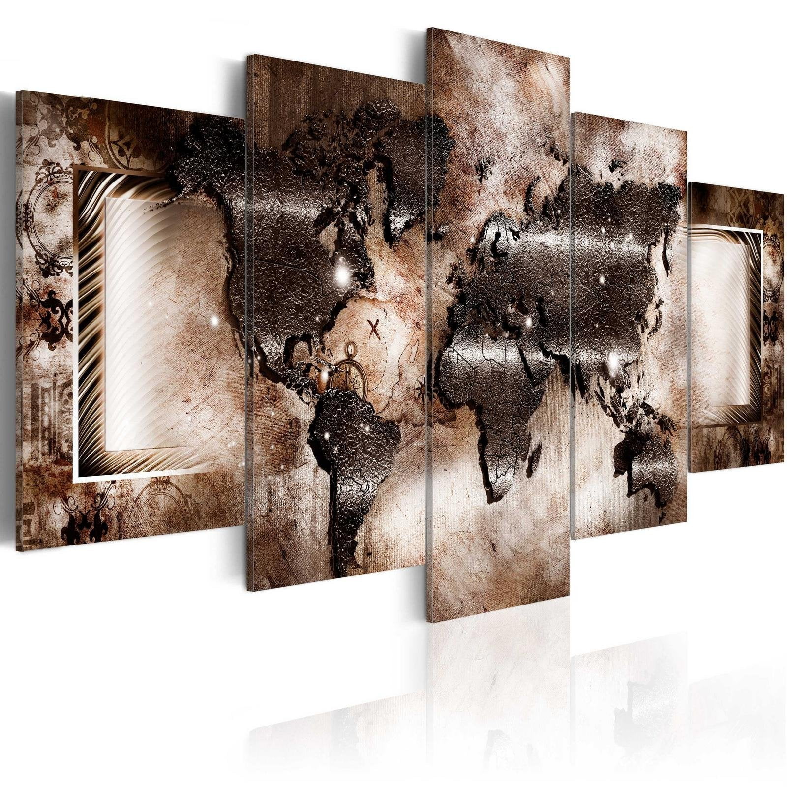 Tiptophomedecor Stretched Canvas World Map Art - Platinum Map ...