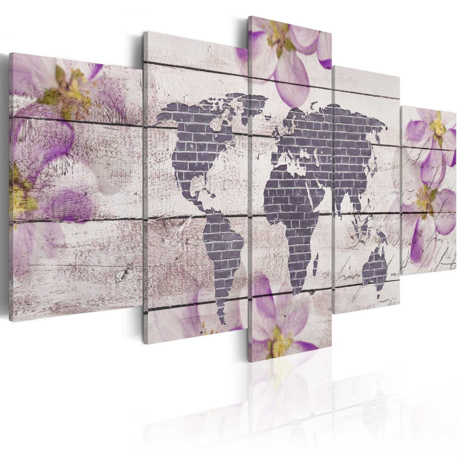 Tiptophomedecor Stretched Canvas World Map Art - Romantic World Map ...