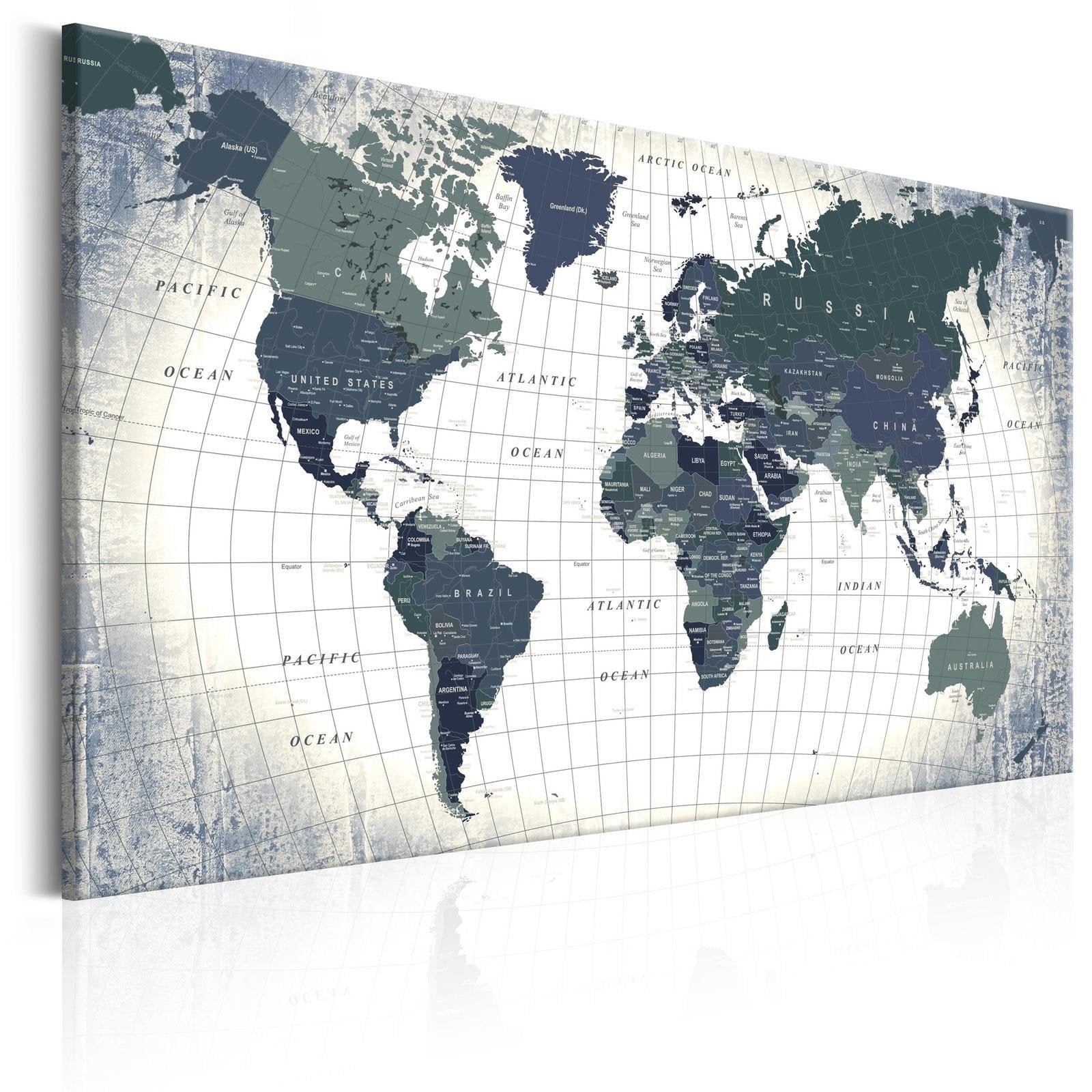 Tiptophomedecor Stretched Canvas World Map Art - Structure Of The World ...