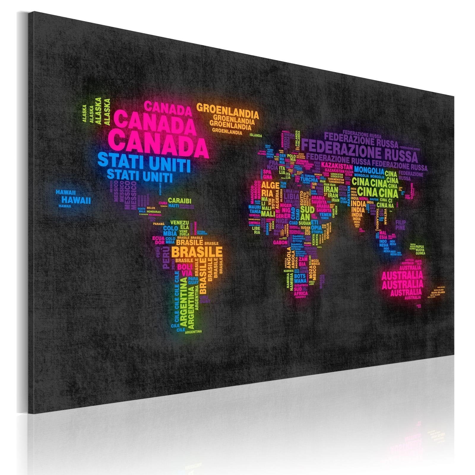 Tiptophomedecor Stretched Canvas World Map Art - The Map Of The World ...