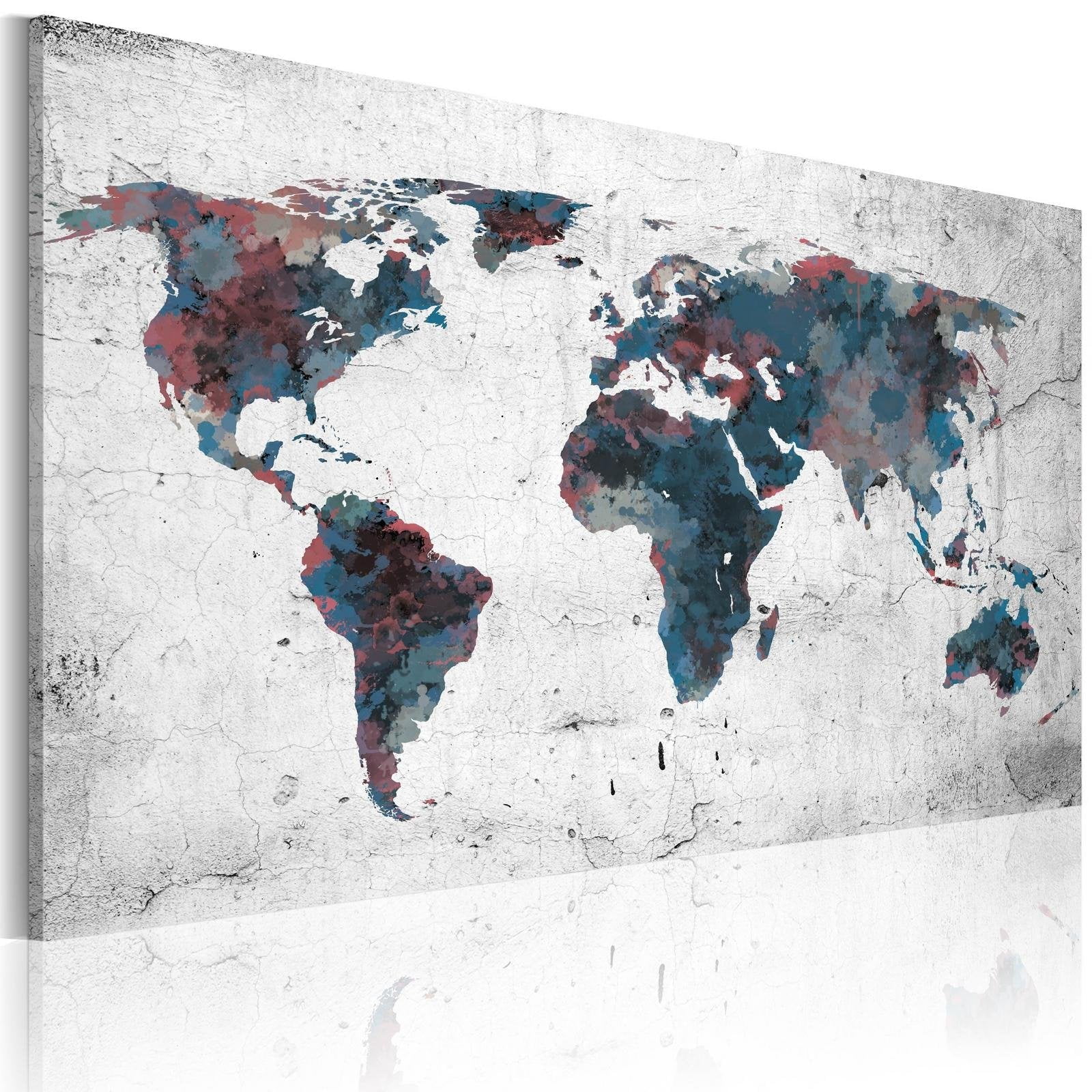 Tiptophomedecor Stretched Canvas World Map Art - Undiscovered ...