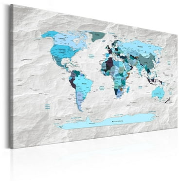 Tiptophomedecor Stretched Canvas World Map Art - Map Of The World - An ...