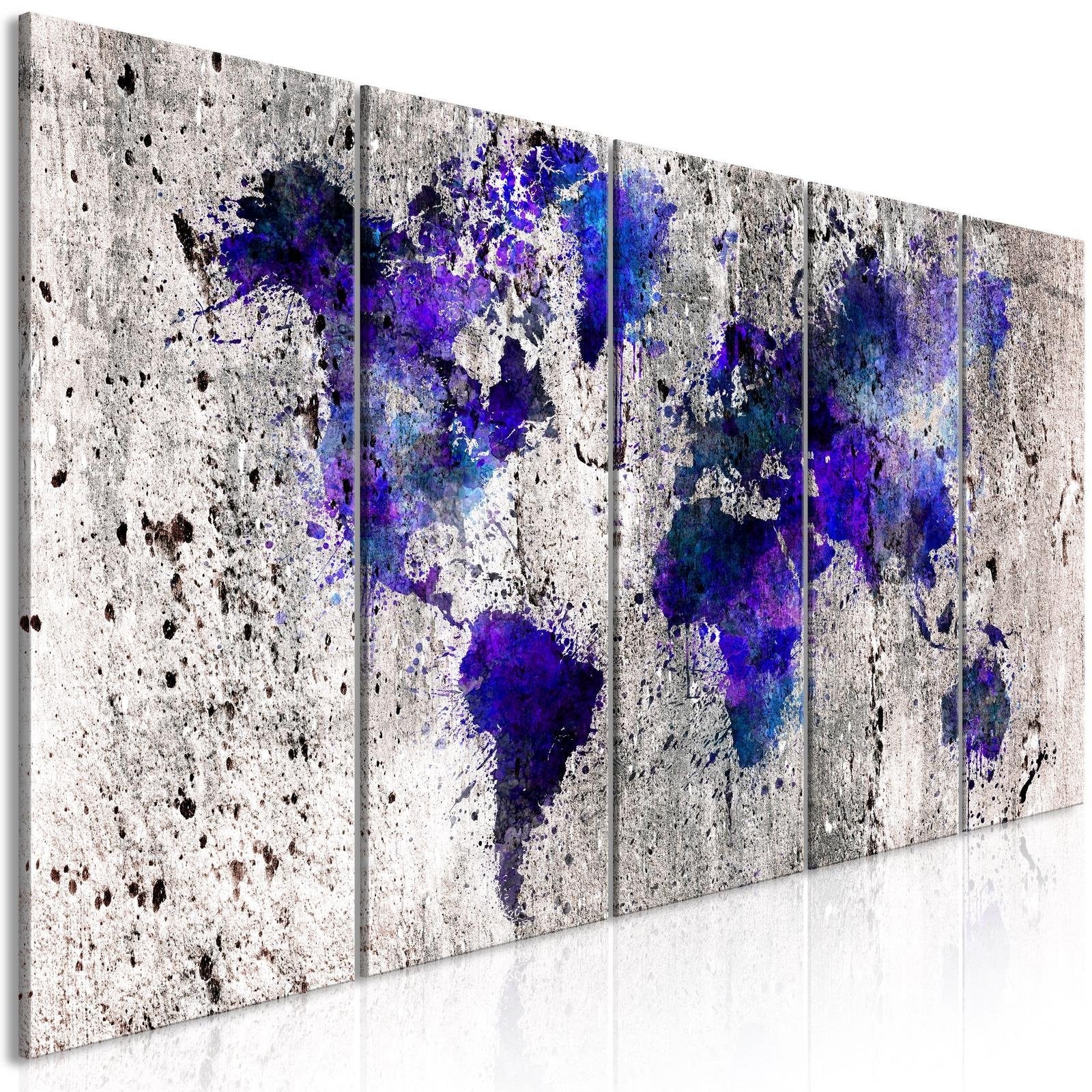 Tiptophomedecor Stretched Canvas World Map Art - World Map: Ink Blots ...