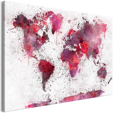 Tiptophomedecor Stretched Canvas World Map Art - World Map: Colourful ...