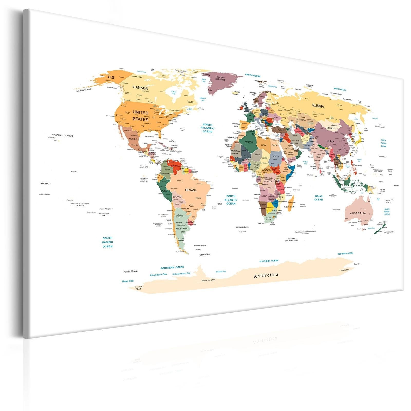 Tiptophomedecor Stretched Canvas World Map Art - World Map: Travel ...