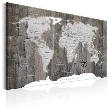 Tiptophomedecor Stretched Canvas World Map Art - World Map: Colourful ...