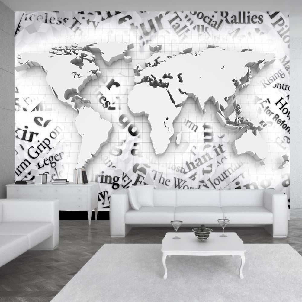Tiptophomedecor World Map Wallpaper Wall Mural - The World Of ...