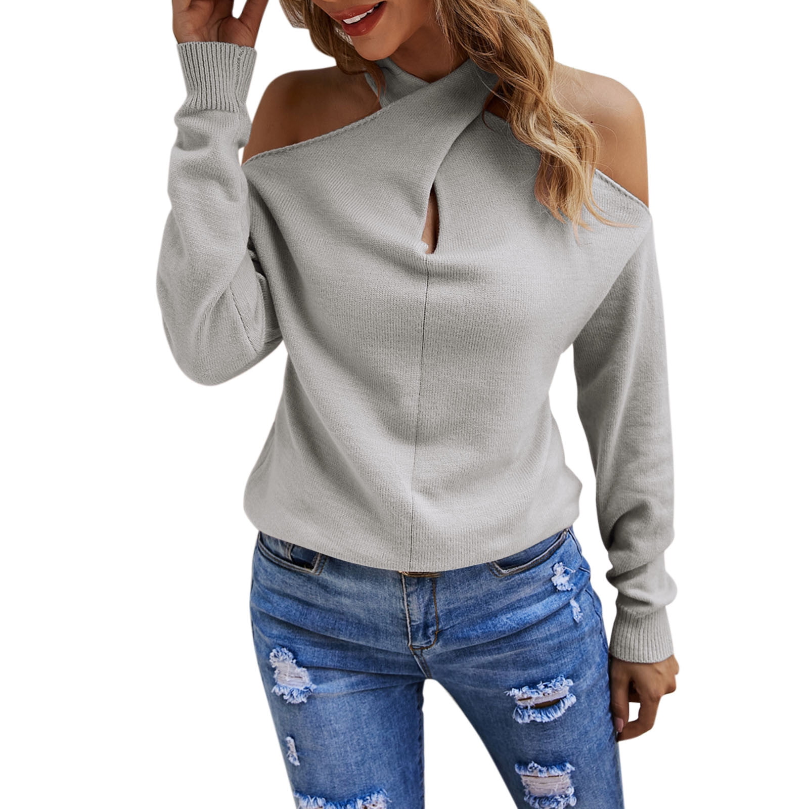 Tiqkatyck Clearance Womens Fashion Sweaters For Women Solid Color