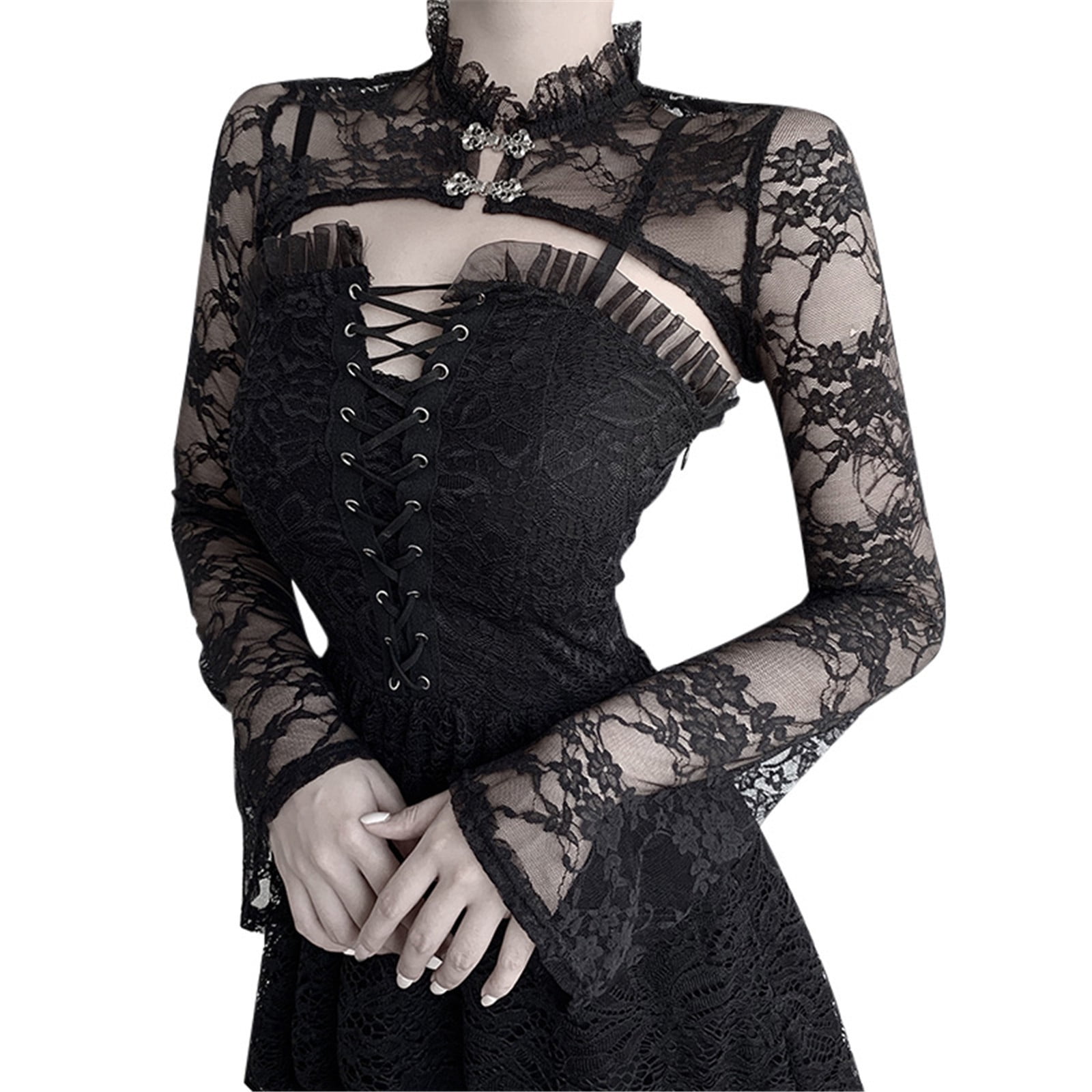 Tiqkatyck Corset Tops for Women, Women Alluring Gothic Retro Elegant ...