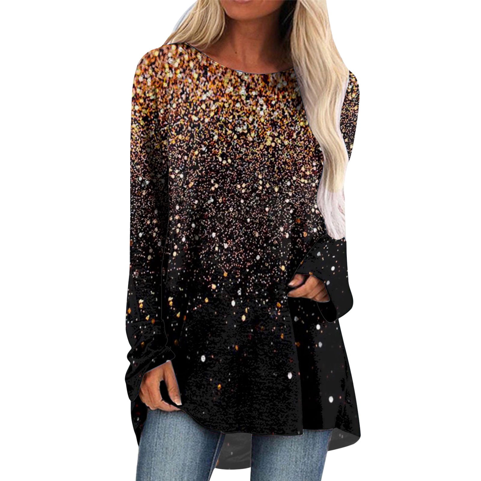 Tiqkatyck Plus Size Tops For Women Clearance Women Casual Long Sleeve