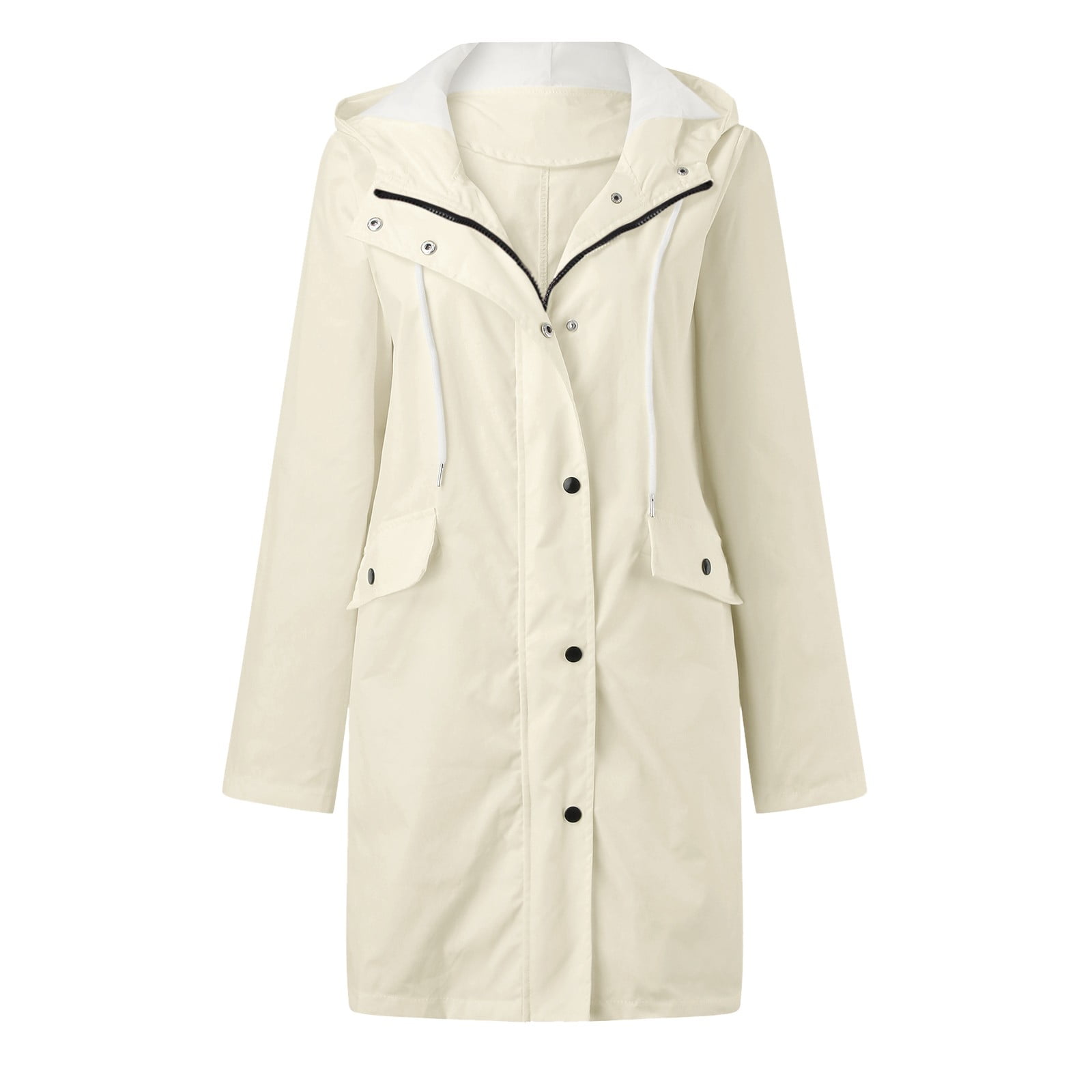 Tiqkatyck Trench Coat Rain Jacket Womens Breathable Large Sizes Black ...