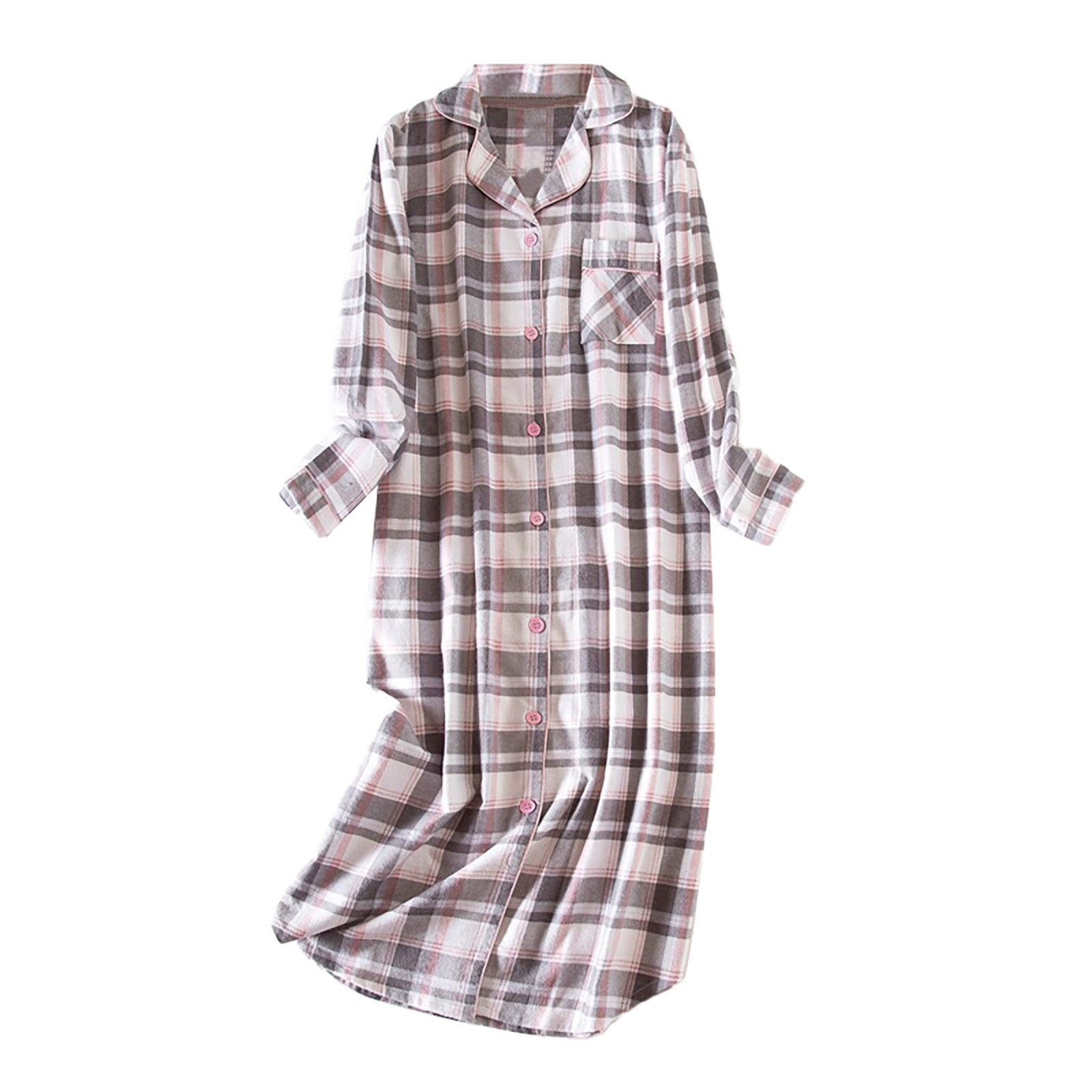 Tiqkatyck Womens Nightgown Women Autumn and Winter Cotton Oversize ...