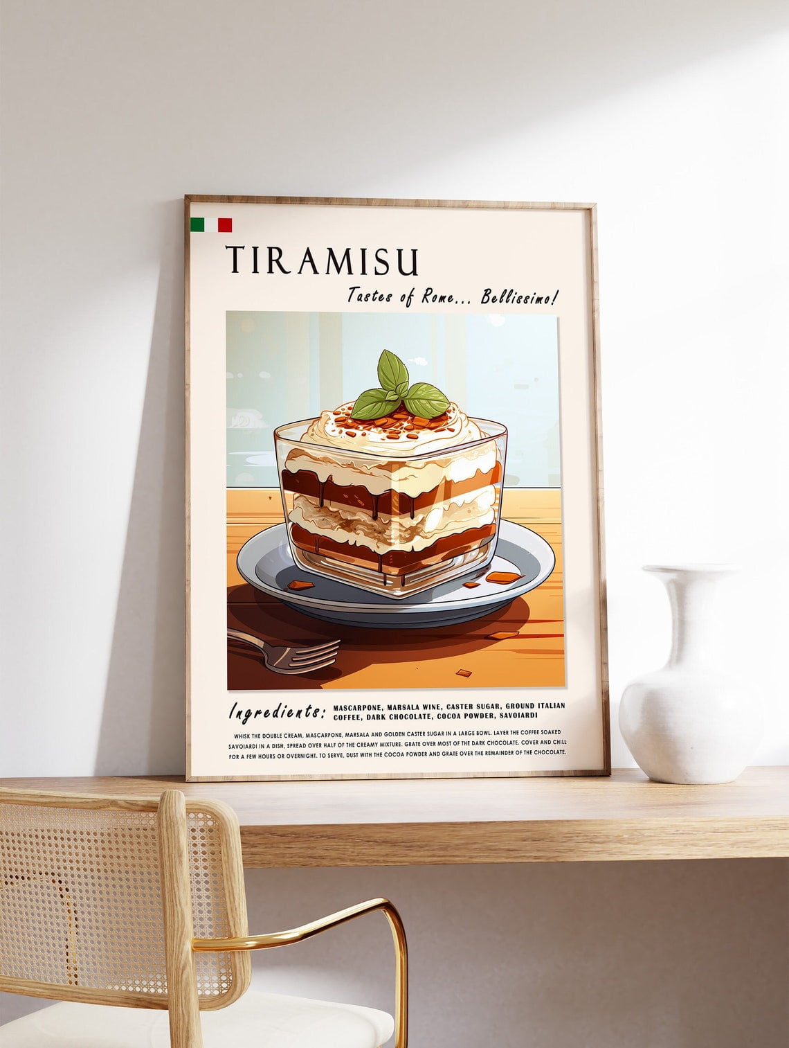 Tiramisu Poster, Italian Food Print, Italian Dessert Poster, Kitchen ...
