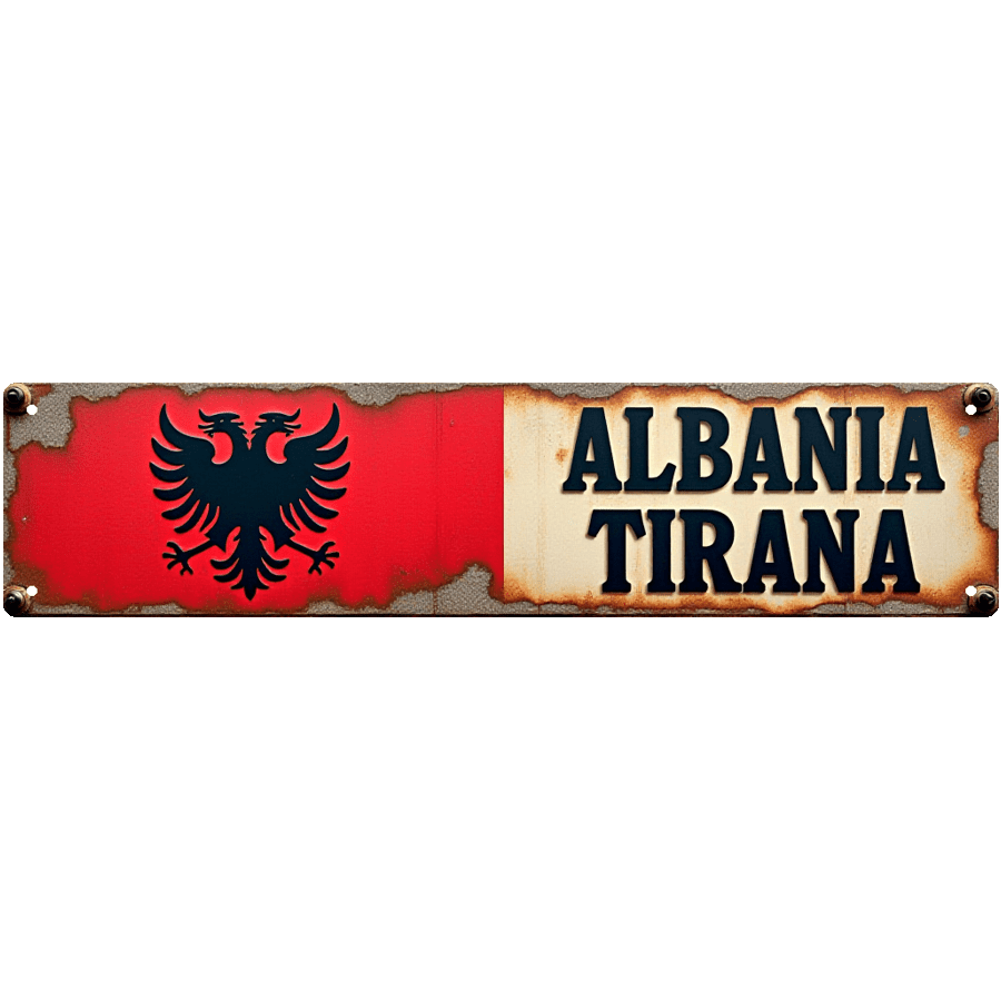Tirana Vintage Tin Sign - 12x8 Inches - Ideal for Balkan Decor, Office ...