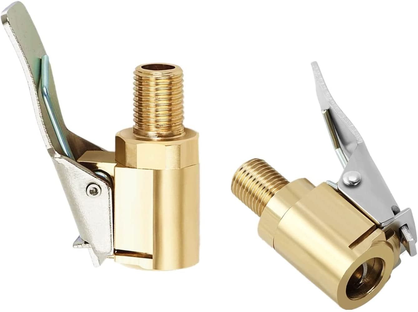 Tire Air Chuck with Clip Adapter, Brass Locking Tire Inflator Nozzle ...
