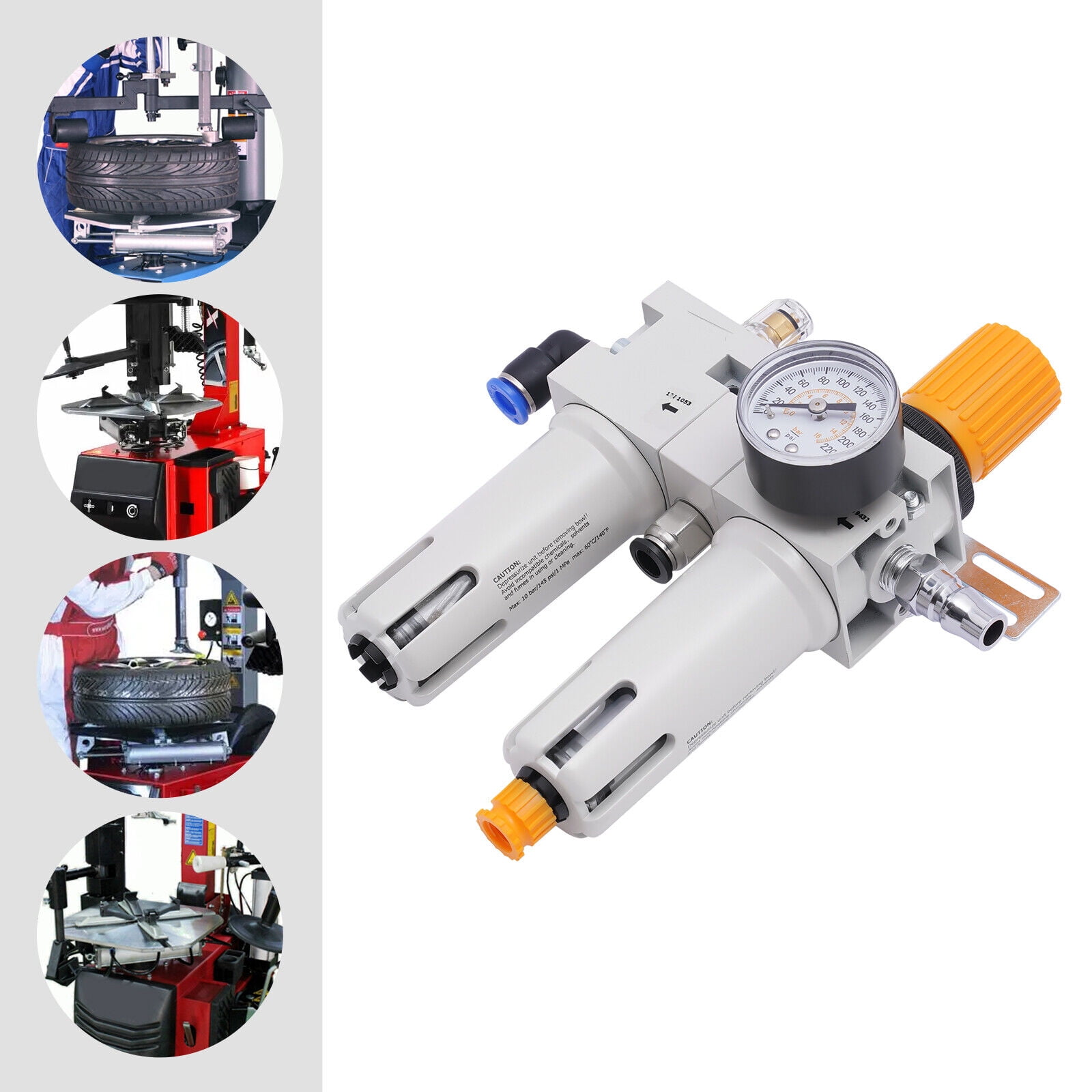 Tire Changer Oil Water Separator with Pressure Gauge, Durable Plastic ...