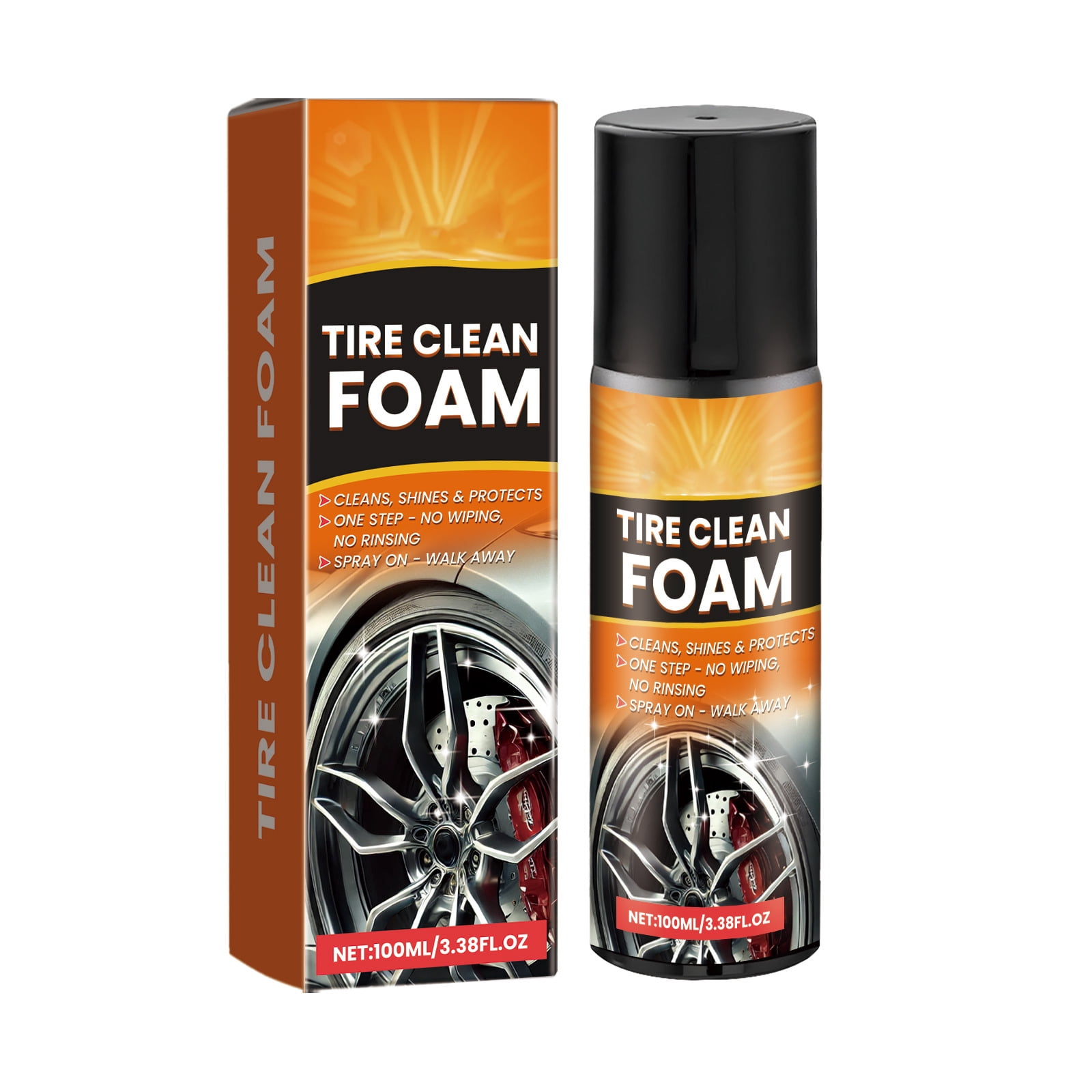 Tire Clean Foam 100ml Automotive Wheel Cleaner Cleans Shines and ...
