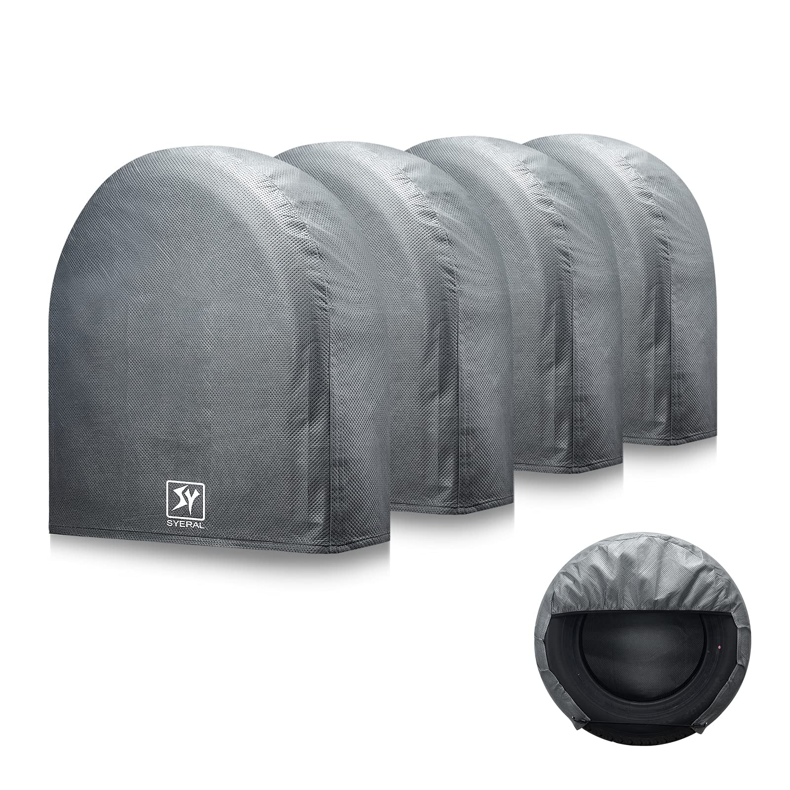 SPEEDWOW Tire Covers Set of 4,Upgraded 5 Layer Nonwoven RV Wheel Covers ...