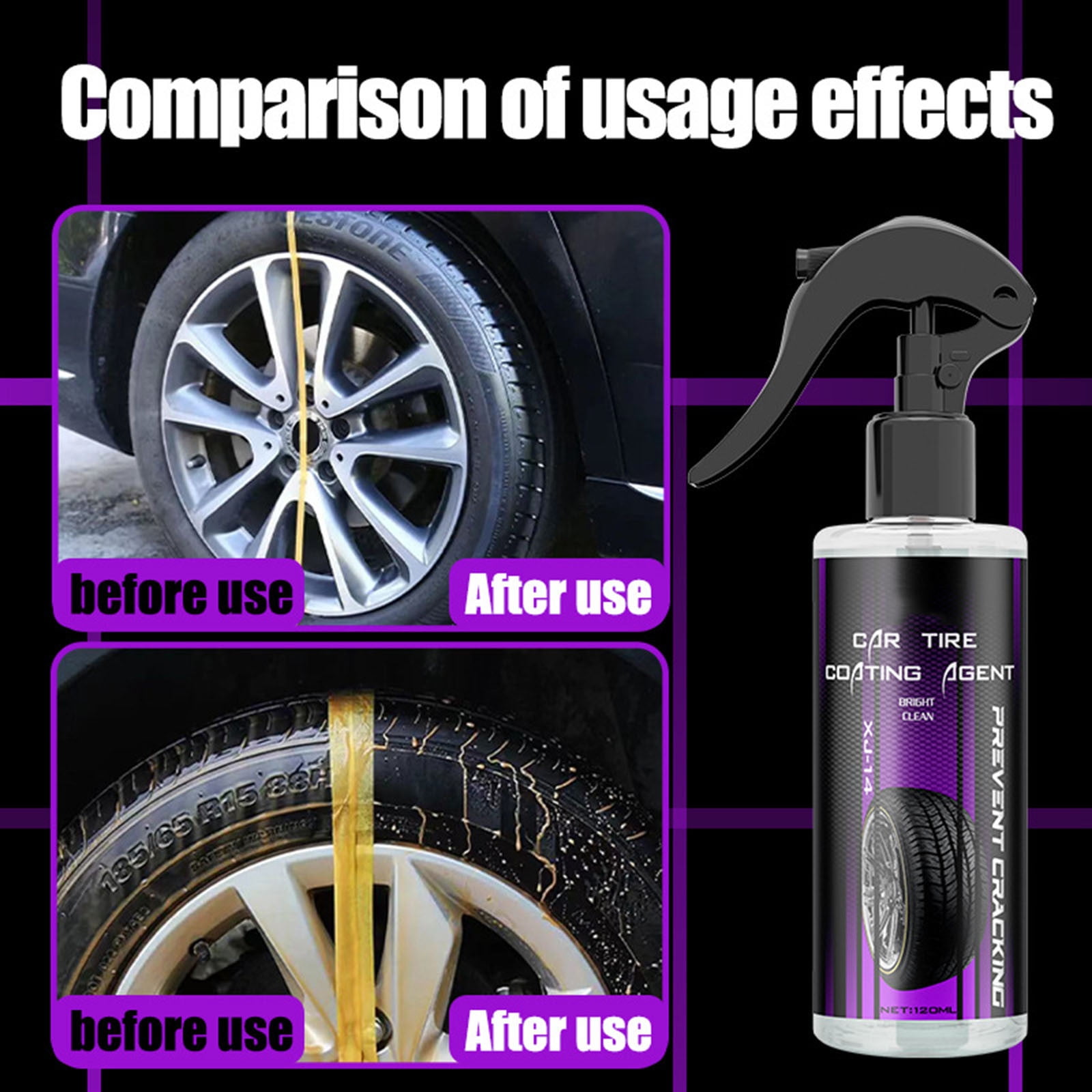Tire Gloss Coating Agent Car Tire Wax Long-lasting -aging Stain Removal ...