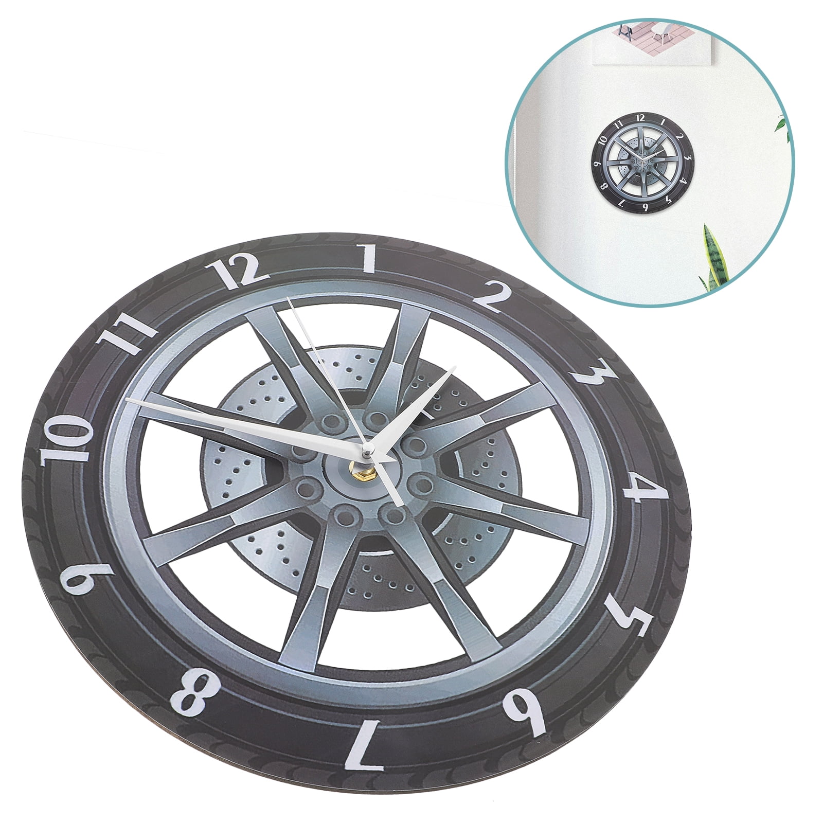 Tire Hanging Clock Garage Wall Clocks 3d Decorative Wall Clocks For Men ...
