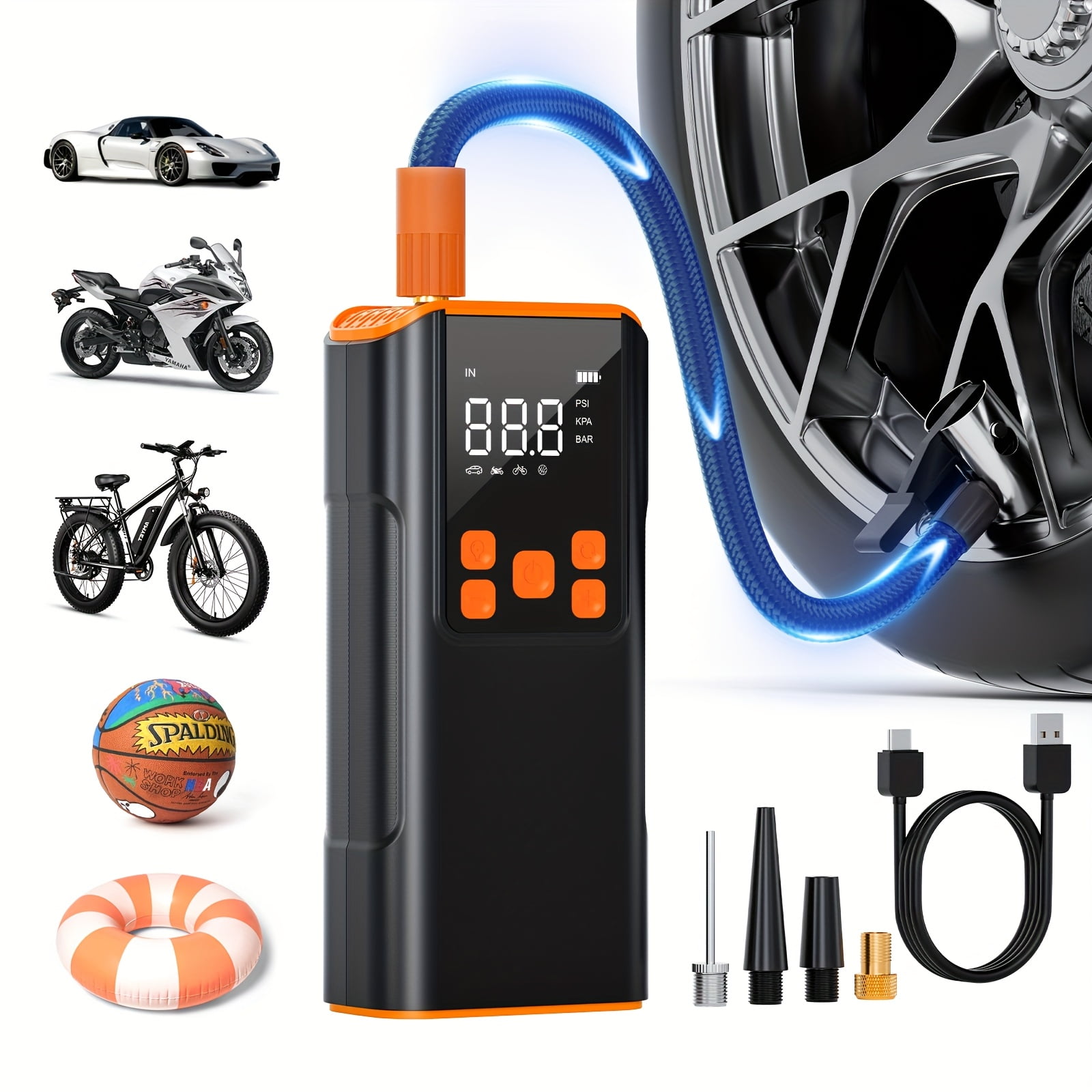 Tire Inflator Portable Air Compressor - 150PSI Air Compressor with Tire ...