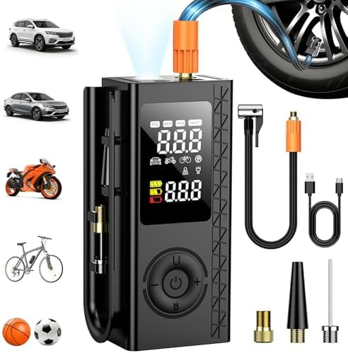Tire Inflator Portable Air Compressor, 150PSI Cordless Air Pump For Car ...