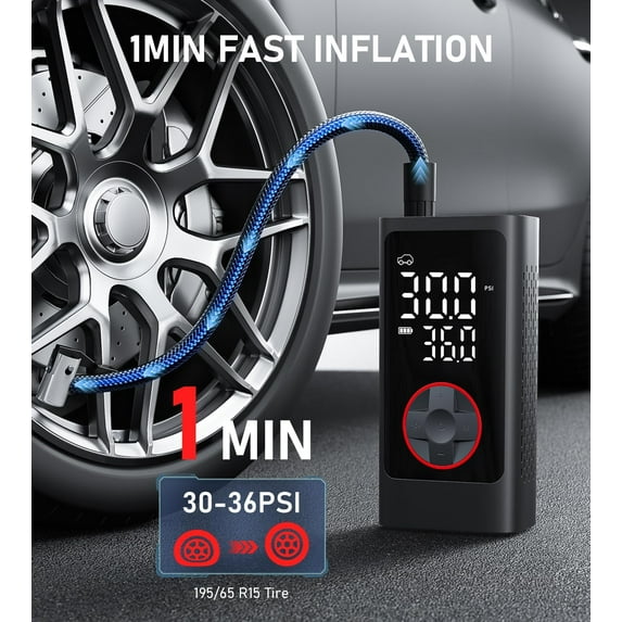 Tire Inflator Portable Air Compressor, 150PSI Cordless Air Pump for Car ...