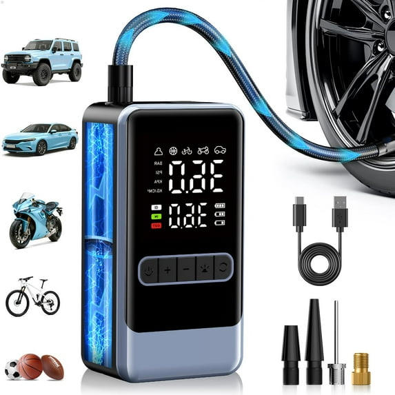 Tire Inflator Portable Air Compressor, 150PSI Cordless Air Pump for Car Tires, Electric Bike ...