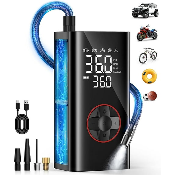 Tire Inflator Portable Air Compressor - 150PSI Cordless Air Pump for Car Tires, Portable Tire ...
